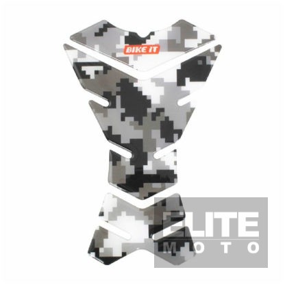 Bike It Urban Camo Black Motorcycle Tank Protector Pad | Elite Moto